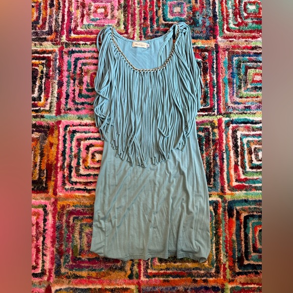 Madison | Dresses | Madison Bluefringed Mini Dress Size Medium | Poshmark